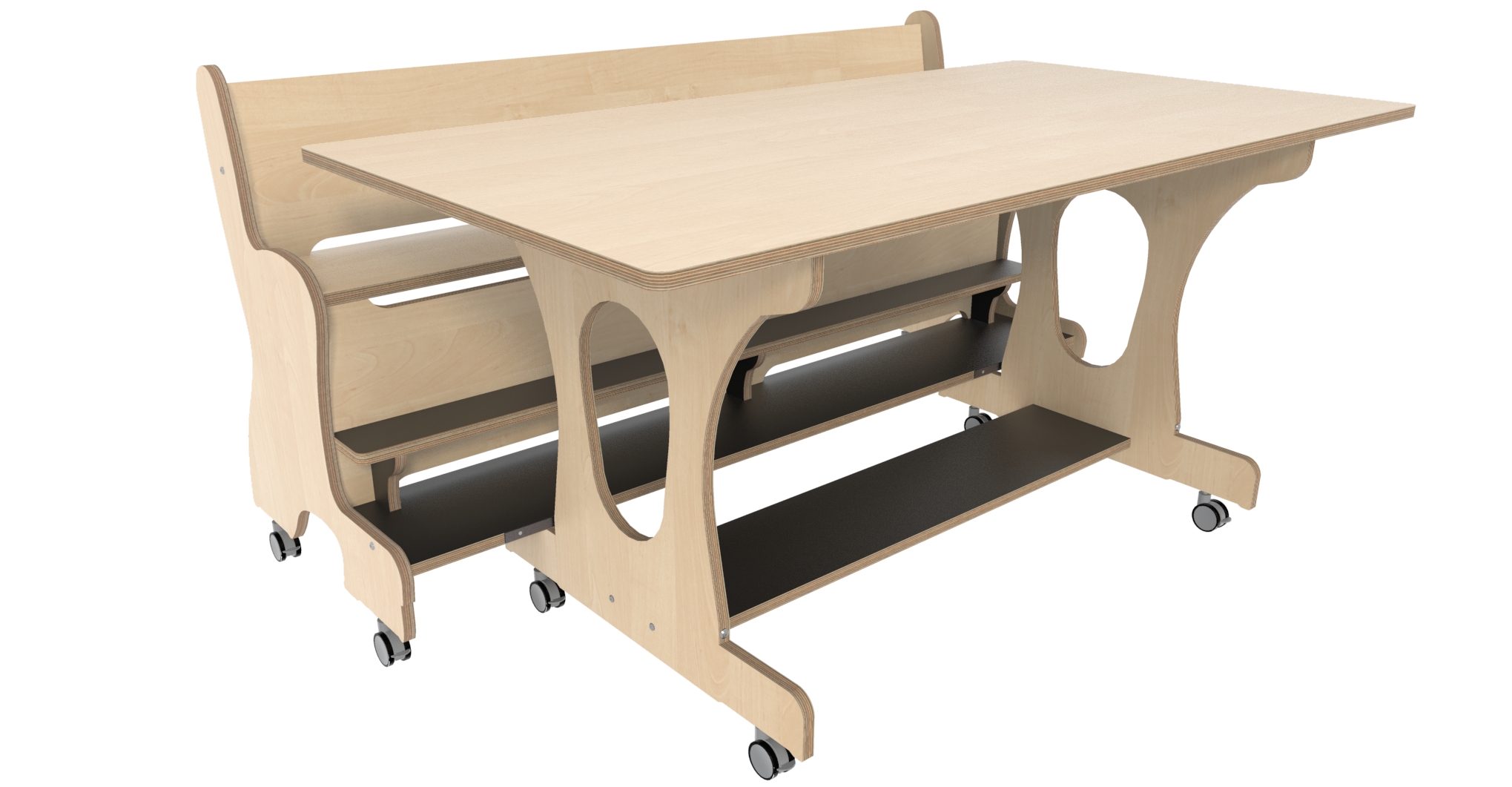 Hoogzit Rechte Tafels & Banken: Hoogzit tafel L150 x B80 cm Berken ...